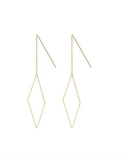 Juulry Damen Ohrringe J-001 Raute lang gold, 39,95