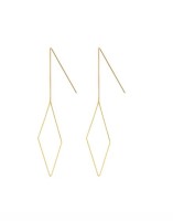 Juulry Damen Ohrringe J-001 Raute lang gold, 39,95